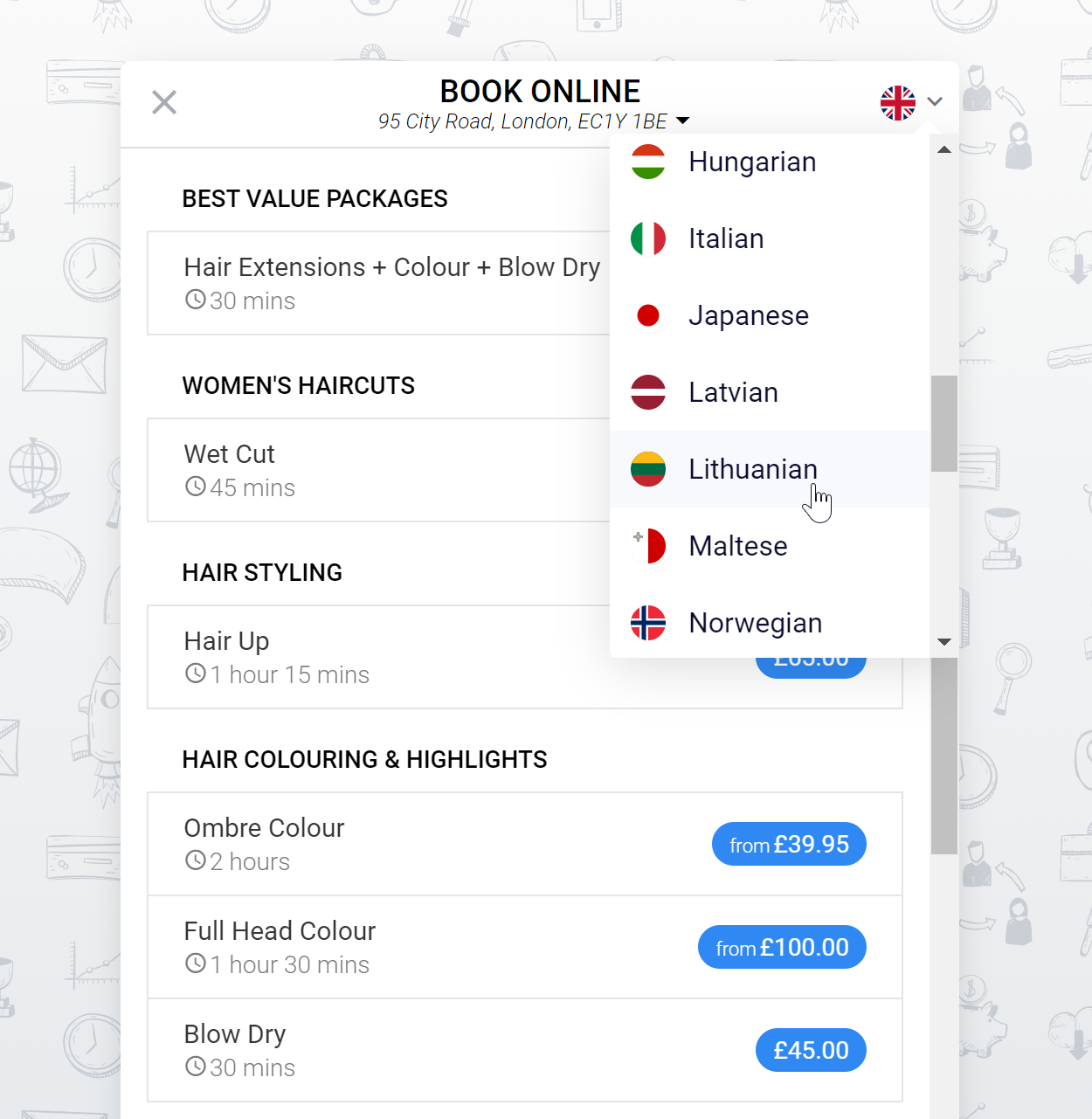 How to Change Language in Booking Widget